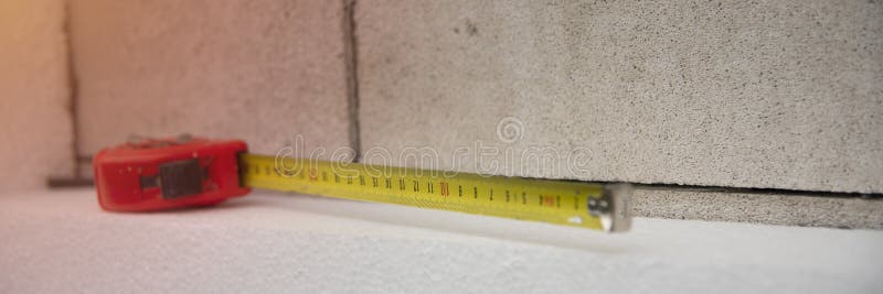 Red measuring tape stock image. Image of insulation - 339999897