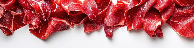 Red Meat Slices on White Background for Carnivore Diet Stock Image ...