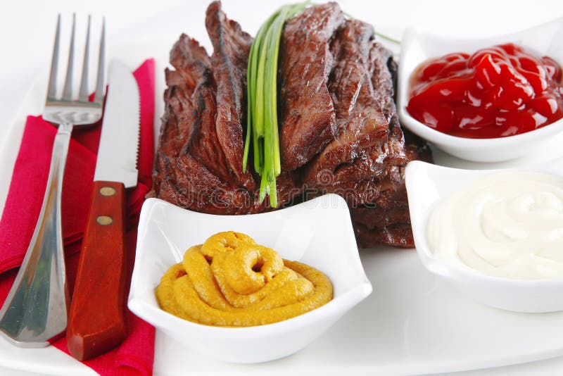 Red meat with spices stock image. Image of bread, onion - 14966645