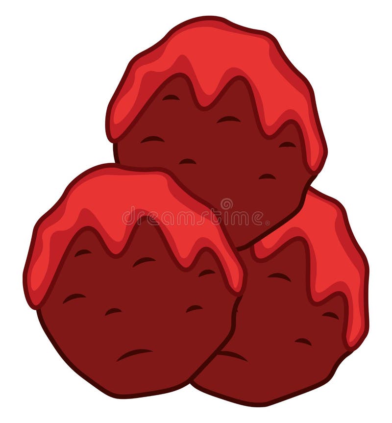 A Meatballs with a Sauce, Vector or Color Illustration Stock ...