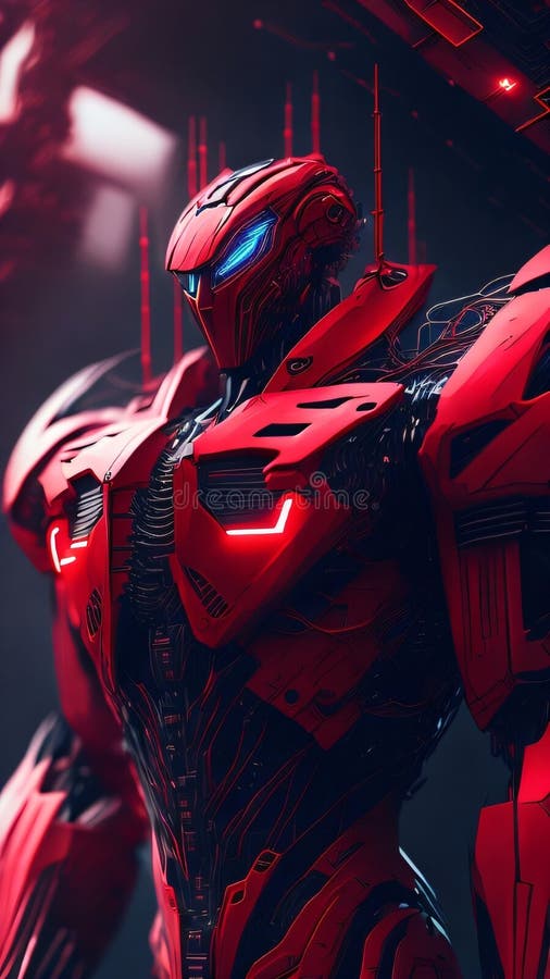 Ai Generated Red Mech Suit Designed for Battle only those Angry Enough ...