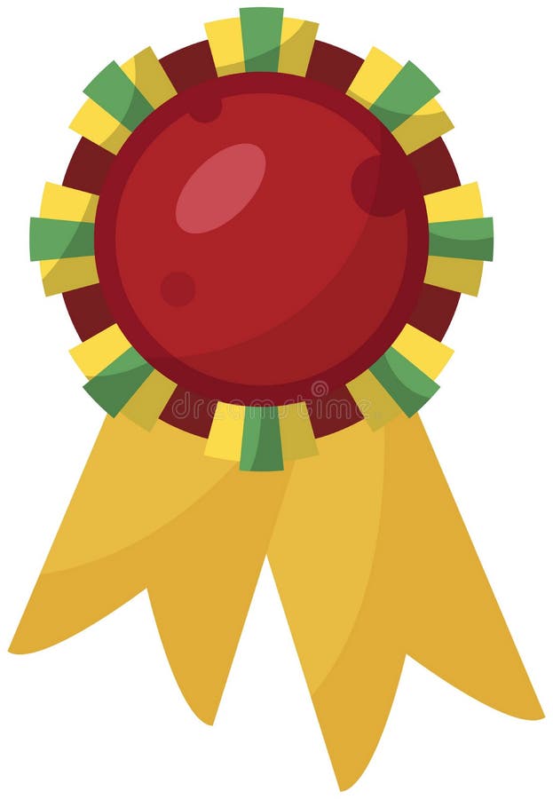 Red medal in flat stock vector. Illustration of prize - 92666966