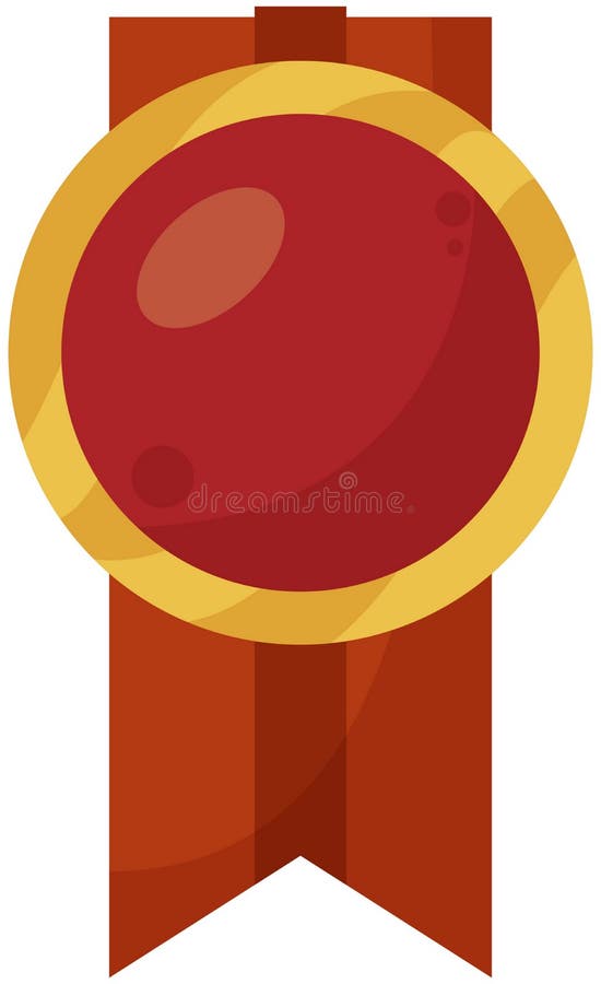 Red medal in flat stock vector. Illustration of gold - 92667030