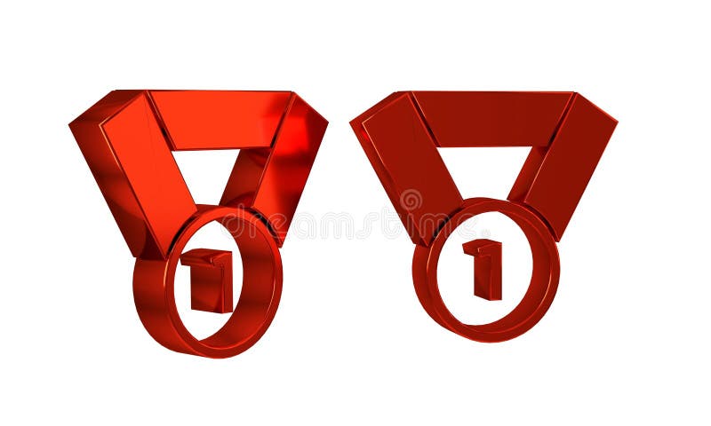 Red Medal Icon Isolated on Transparent Background. Winner Symbol Stock ...