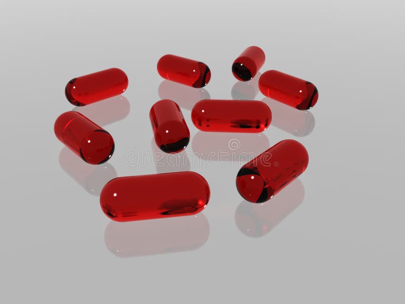 Red medical capsules stock illustration. Illustration of medical - 9613137