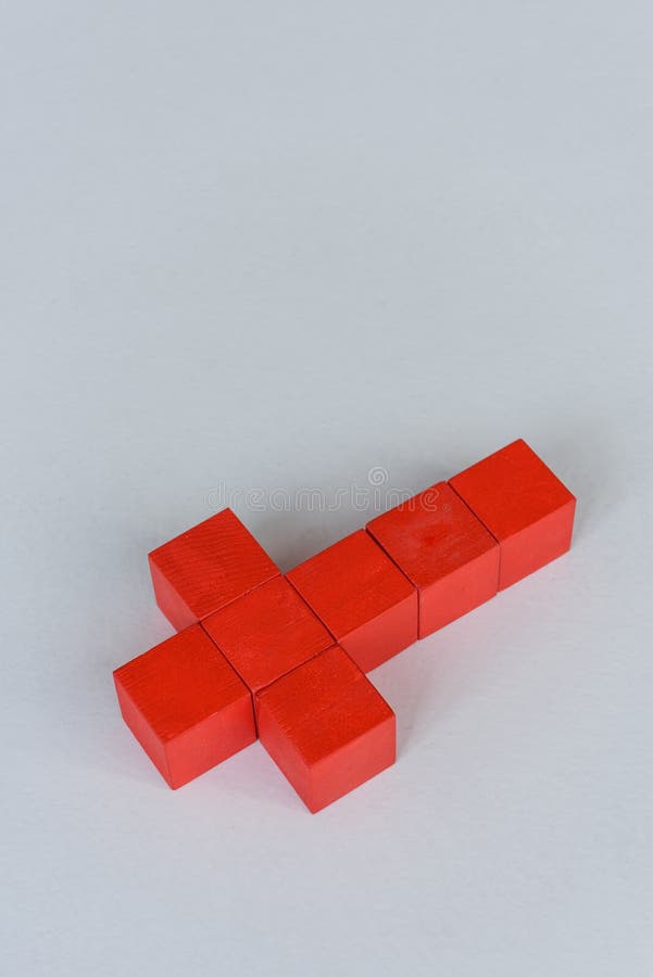 Red Medical Cross Made of Cubes, Stock Illustration - Illustration of ...