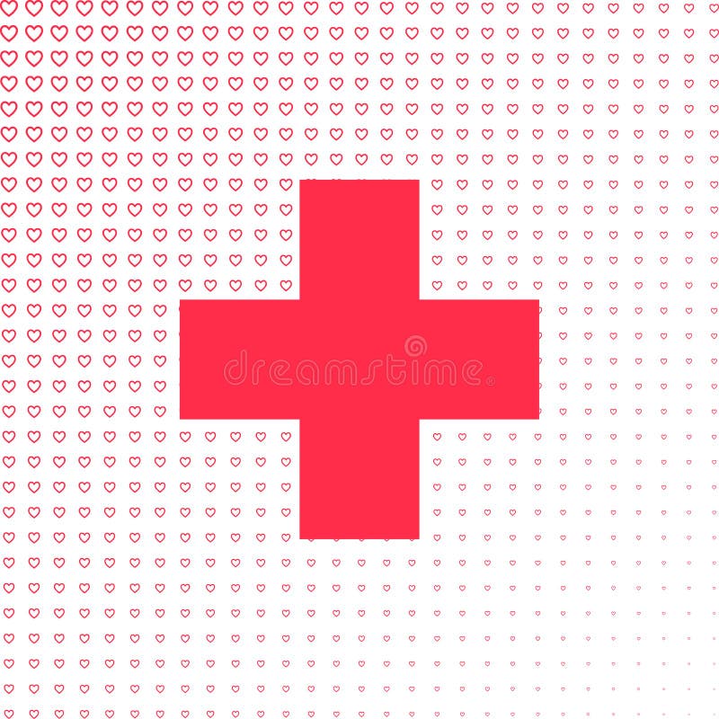 Medical Sign Plus Red Icon On White Background Stock Illustration ...