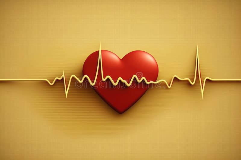 Red Medical Heartbeat Line on Heart Shape Illustration Color Background ... Red Medical Heartbeat Line on Heart Shape Illustration Color Background ...