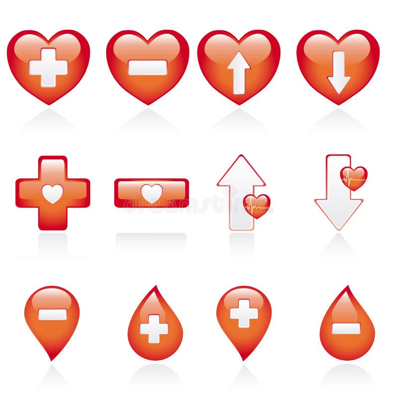 Red medical icon set stock vector. Illustration of drug - 5883847
