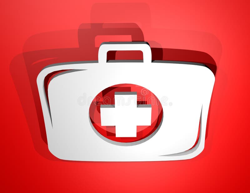 Red medical kit stock illustration. Illustration of accident - 42982845