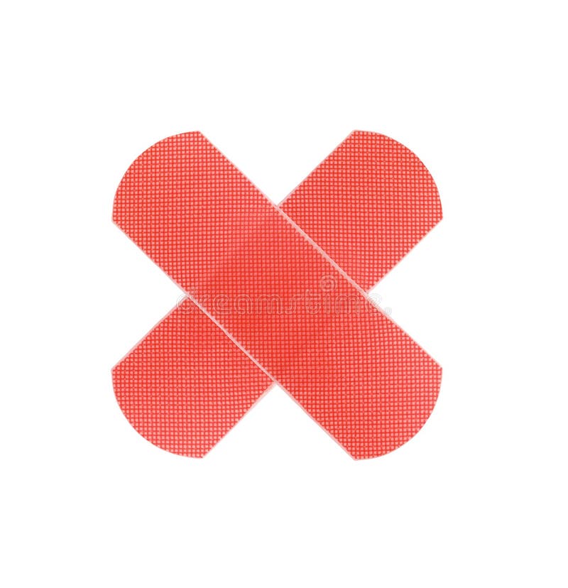 Medical Patch As Heart Symbol Isolated on White Stock Photo - Image of ...