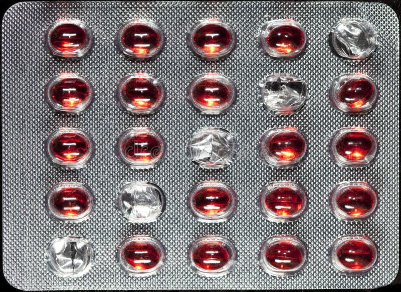 Red medicine pack stock photo. Image of closeup, empty - 10730380