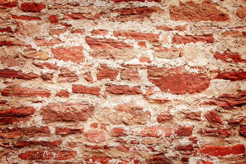 Red Medieval Brick Wall Background Stock Photo - Image of orange ...