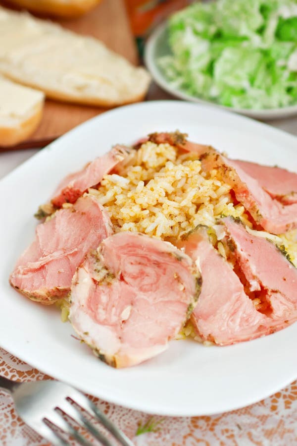 Red meet with rice stock image. Image of harvest, beef - 22383911