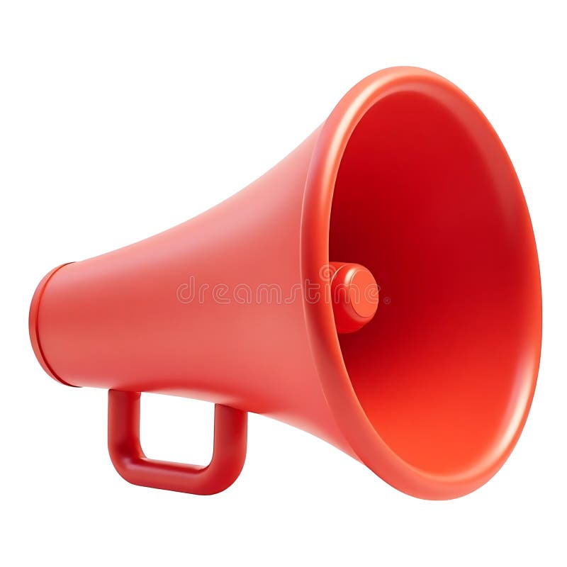 Red Megaphone Announcement Loudspeaker Public Address System Stock ...