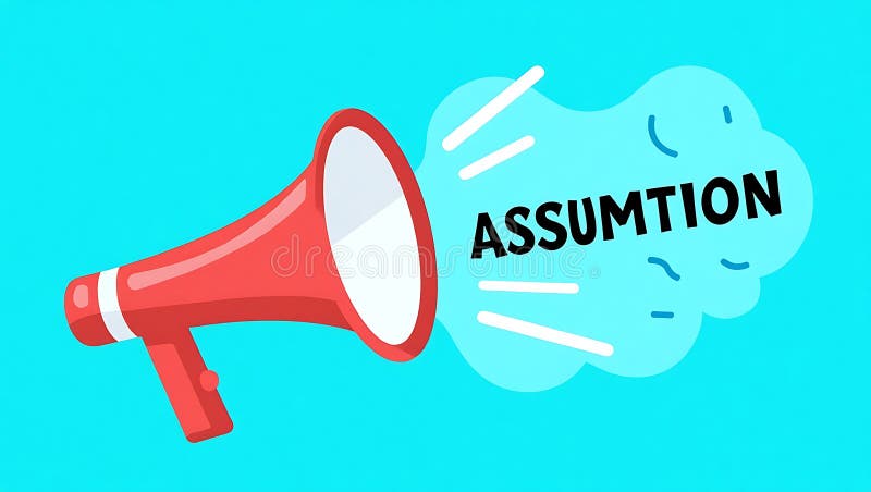 Red Megaphone Announcing Assumption Word Announcement Stock ...