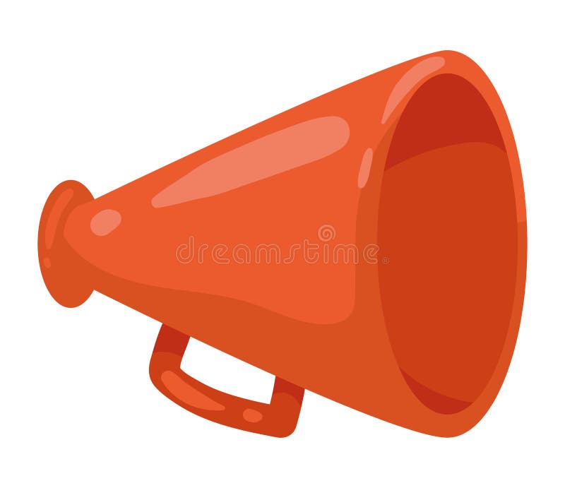 Red megaphone device audio stock vector. Illustration of volume - 254634238