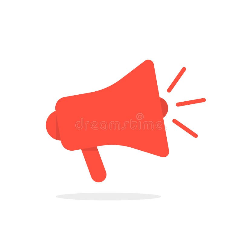 Red Megaphone Icon with Shadow Stock Vector - Illustration of ...