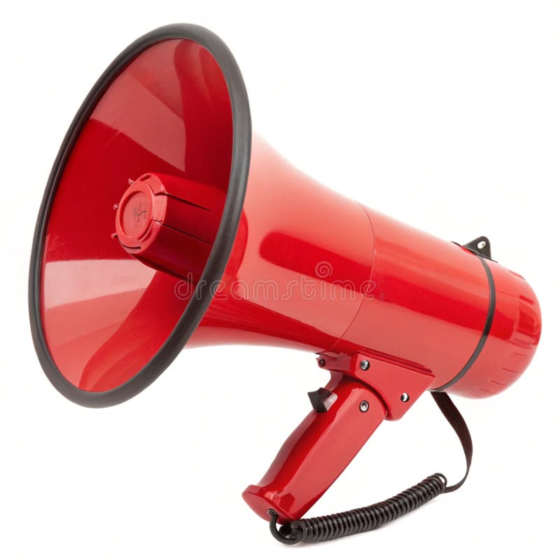 Red Megaphone Isolated on Transparent Background Stock Illustration ...