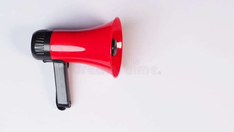 Red Megaphone Isolated on White Background Stock Image - Image of ...