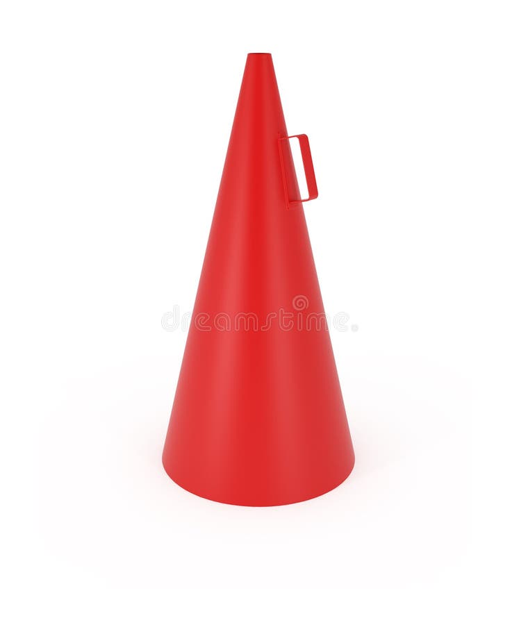 Red Megaphone Isolated on White Stock Illustration - Illustration of ...