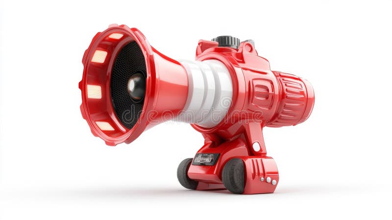 Red Megaphone with Light Details Isolated on White Background Stock ...