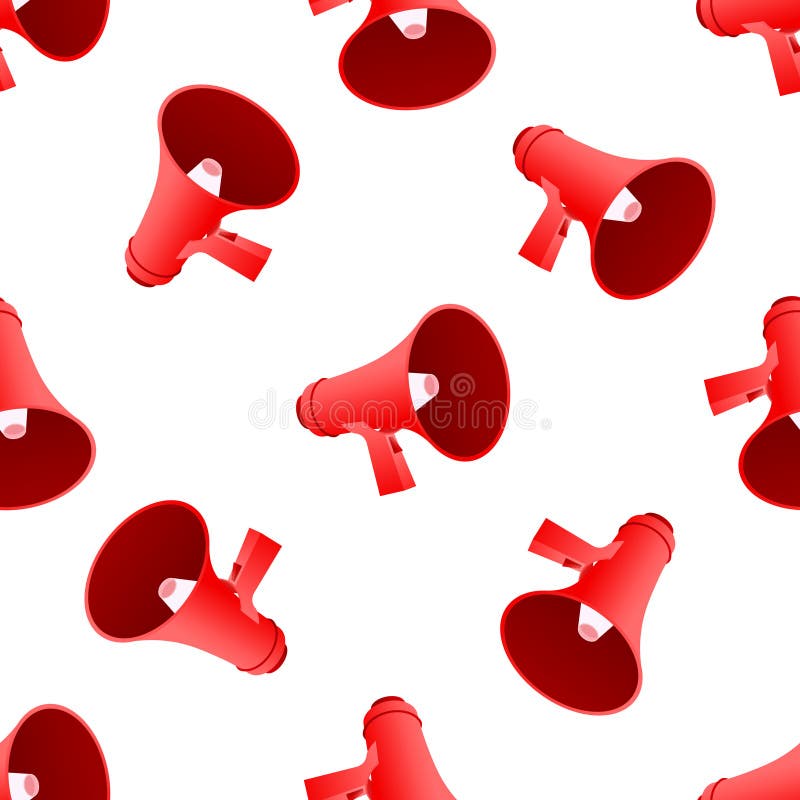 Red Megaphones Seamless Pattern Representing Communication and ...