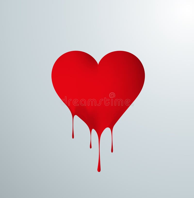 Red melting heart stock illustration. Illustration of failure - 23686817