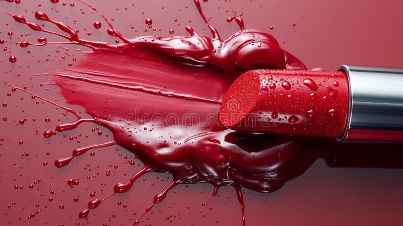 Red melting lipstick stock illustration. Illustration of drip - 321621908