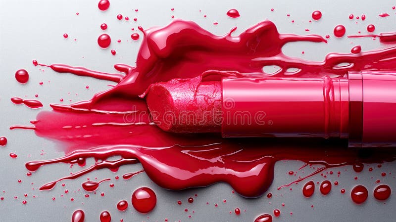 Red Melting Lipstick on Light Background Stock Illustration ...