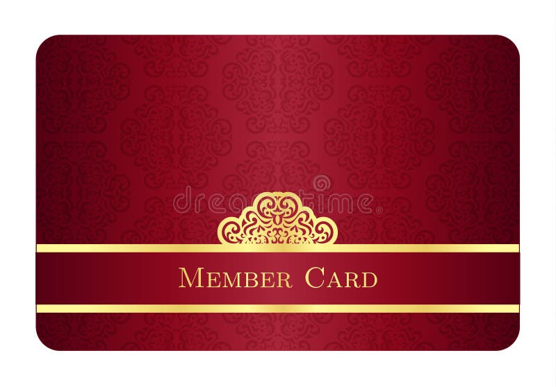 Red Member Card with Classic Vintage Pattern and G Stock Vector ...