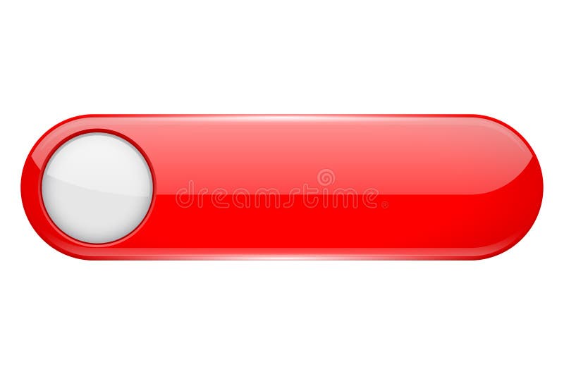 Red Menu Button with White Circle. Oval Glass 3d Icon Stock Vector ...
