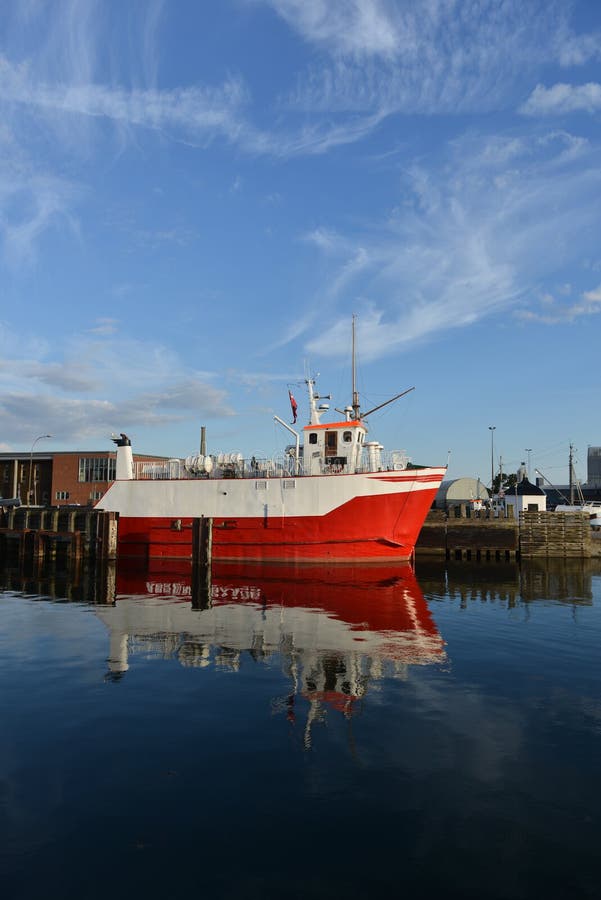 Red Ship in Port stock image. Image of supply, vessel - 16222821
