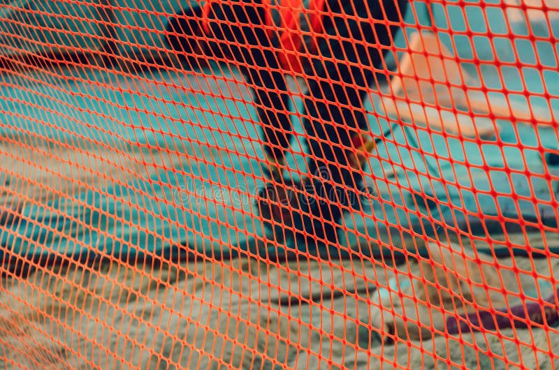 Red Mesh for Road Works. Abstract Background Stock Image - Image of ...