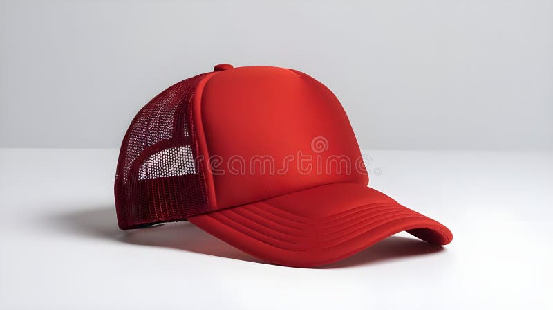 Red Mesh Trucker Hat Mockup Blank Baseball Cap Template Cap Design ...