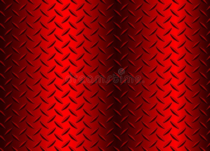 Red Metal Background with Diamond Plate Texture Pattern, Shiny Chrome ...