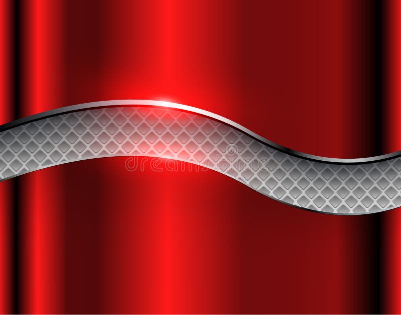 Red Metal Background with Elegant Shiny Metallic Waves Stock Vector ...