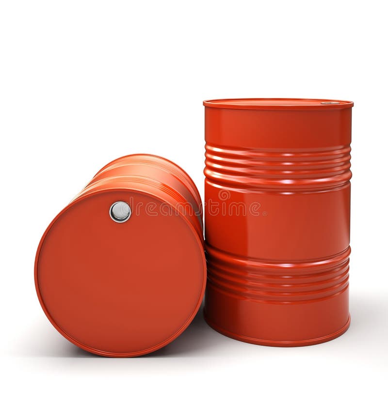 Red Metal barrels isolated stock illustration. Illustration of business ...