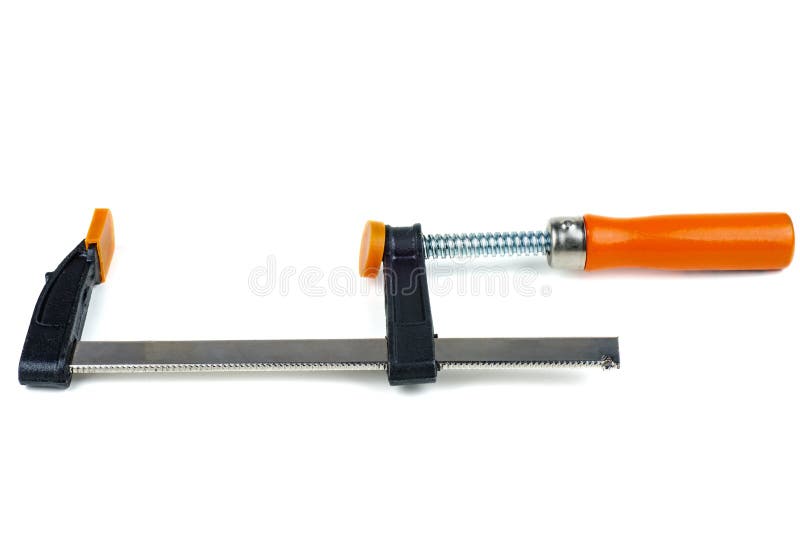 Red Metal C-clamp Isolated on White Stock Photo - Image of isolated ...