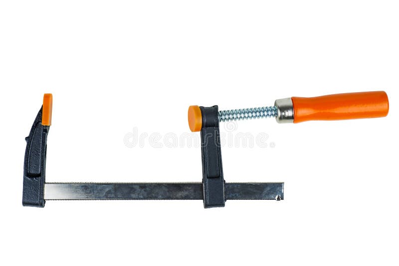 Red Metal C-clamp Isolated on White Stock Photo - Image of isolated ...