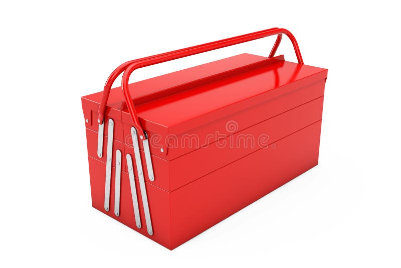 Red Metal Classic Toolbox. 3d Rendering Stock Illustration ...