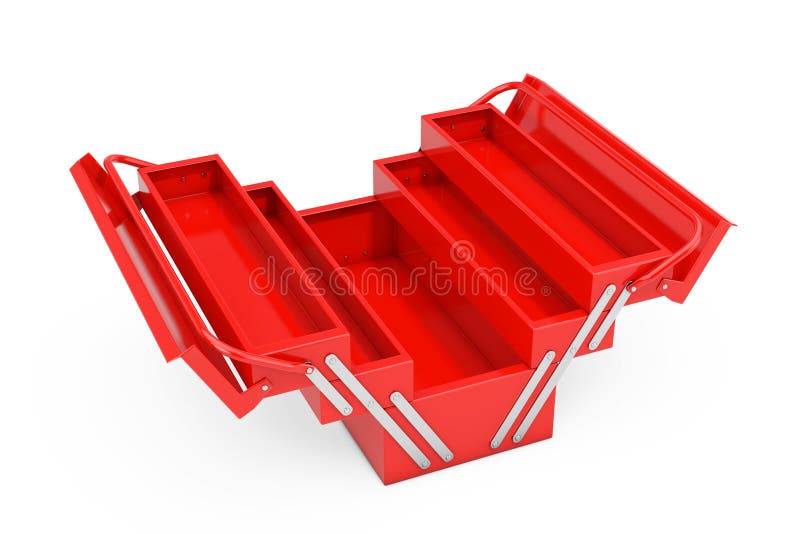 Red Metal Classic Toolbox. 3d Rendering Stock Illustration ...