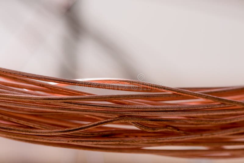 Red Metal. Copper Wire in Production Stock Image - Image of power ...
