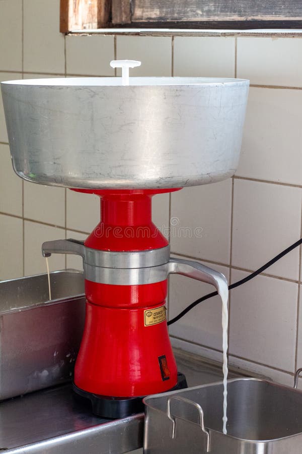 Picture of a Red Separator in an Industrial Kitchen, Producing Cream ...