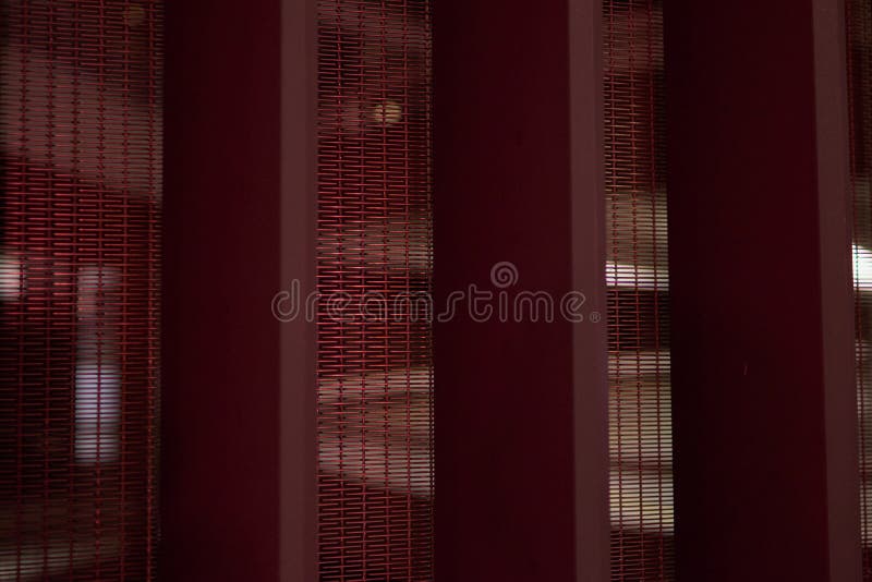 Red Metal Fence with Grating Stock Photo - Image of prevent, post ...