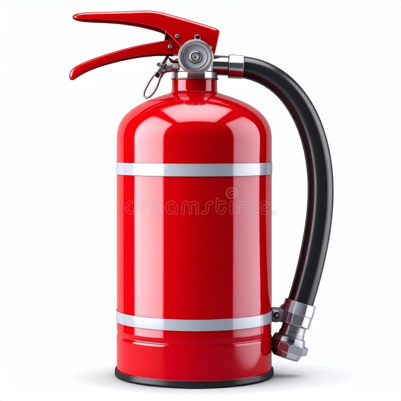 Red Metal Fire Extinguisher on White Background Stock Illustration ...