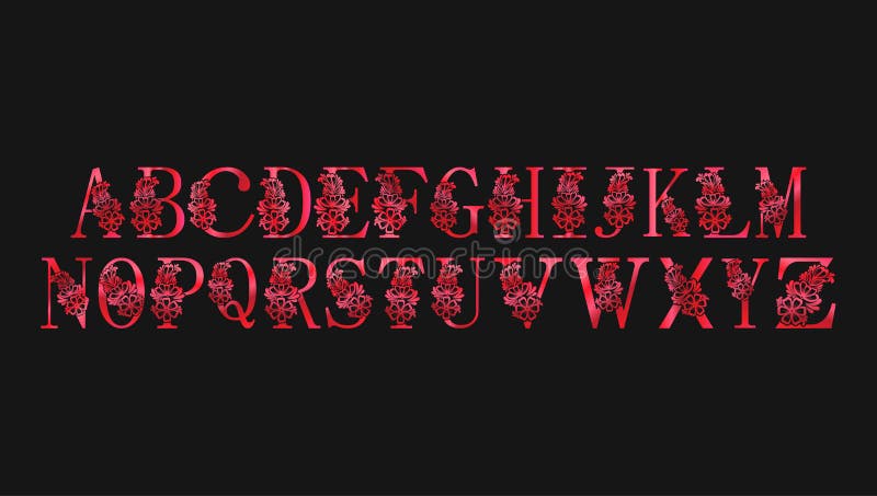 Red Metal Gradients Alphabets Stock Vector - Illustration of design ...