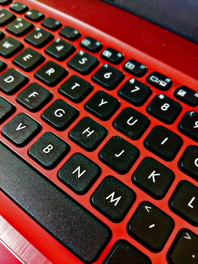 Red Metal Laptop. Close Up View Stock Photo - Image of computer, ideas ...