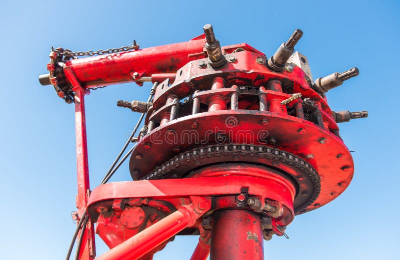 Red Metal Machine for an Amusement Ride Stock Image - Image of metal ...