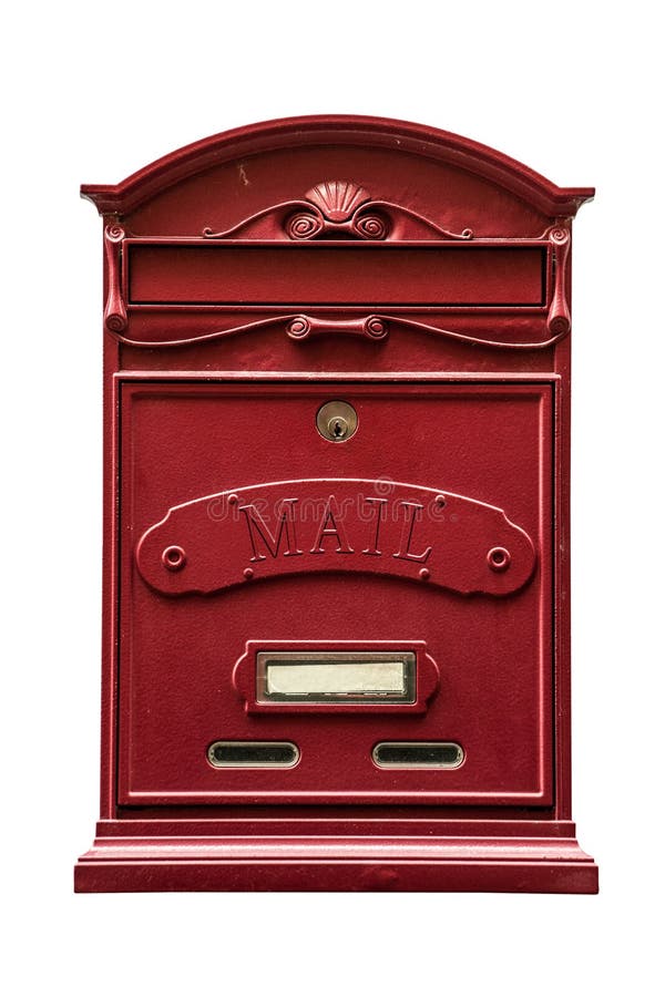 Red Metal Mail Box Isolated Stock Photo - Image of decorated, isolated ...